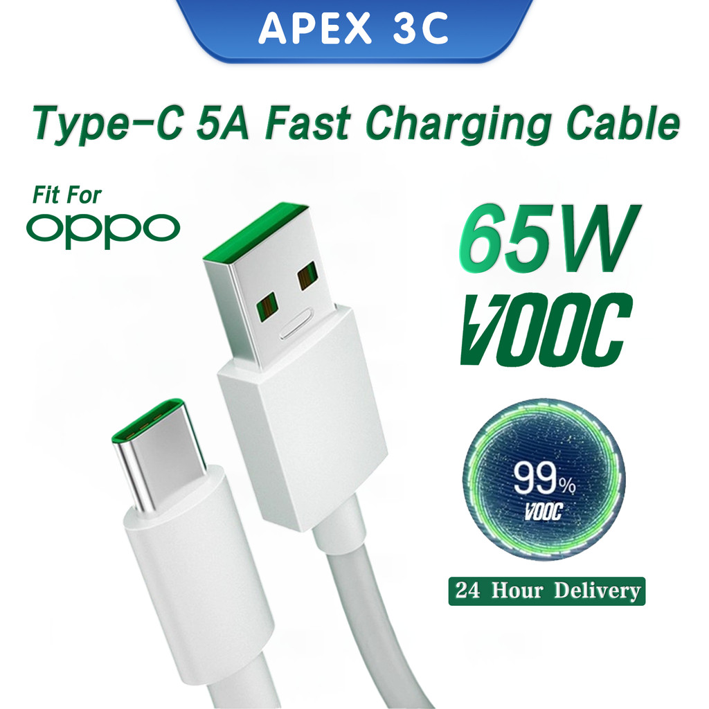 VOOC Fast Cable 65W 5A Type-C & Micro USB Fast Charging Fast Charger ...