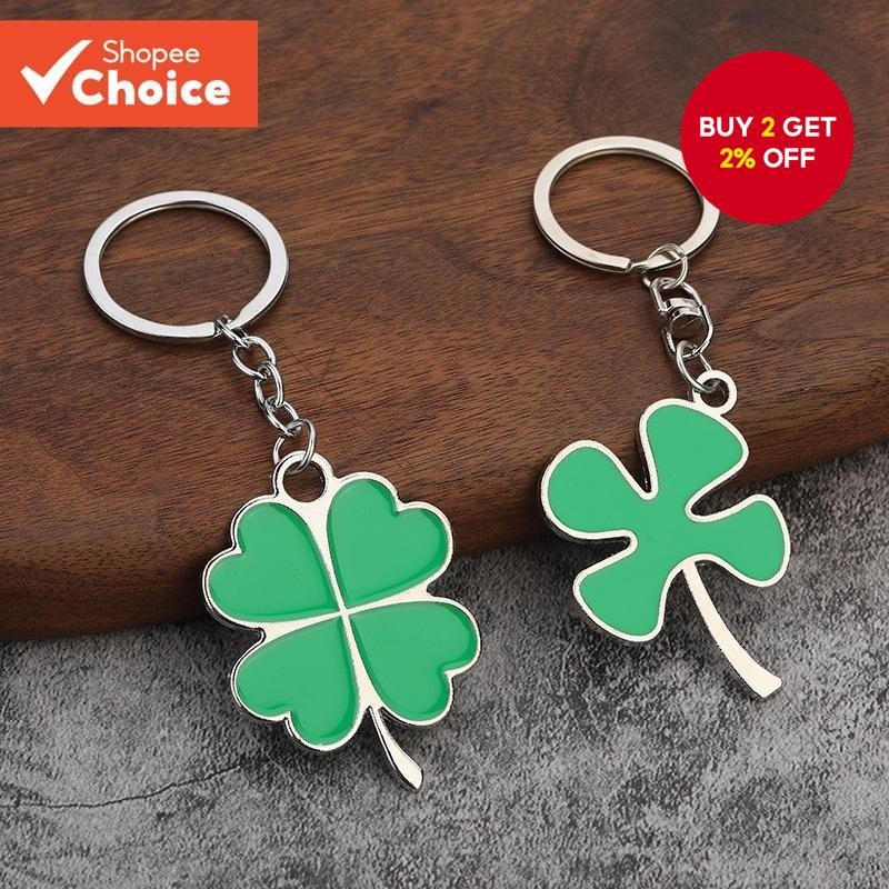 1PC Lucky Big Green Leaf Four-Leaf Clover Keychain - Perfect for Bags ...