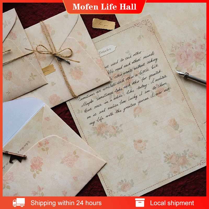 Thick Flower Paper Envelope Set handwritten Retro Love romantic Letter ...