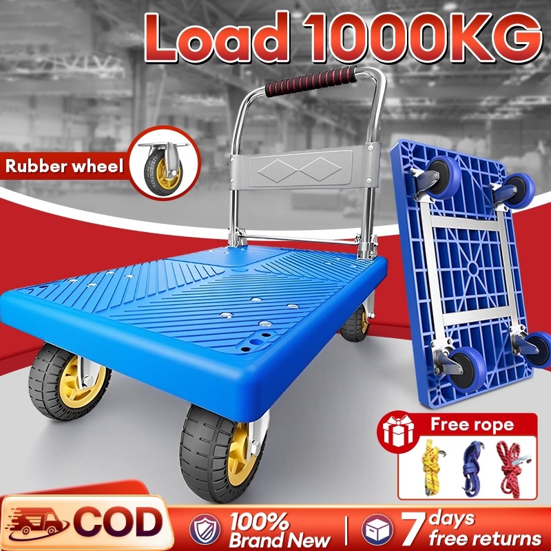 Trolley Push Cart Hand Truck Steel Heavy Duty Trolly Cart Capacity ...