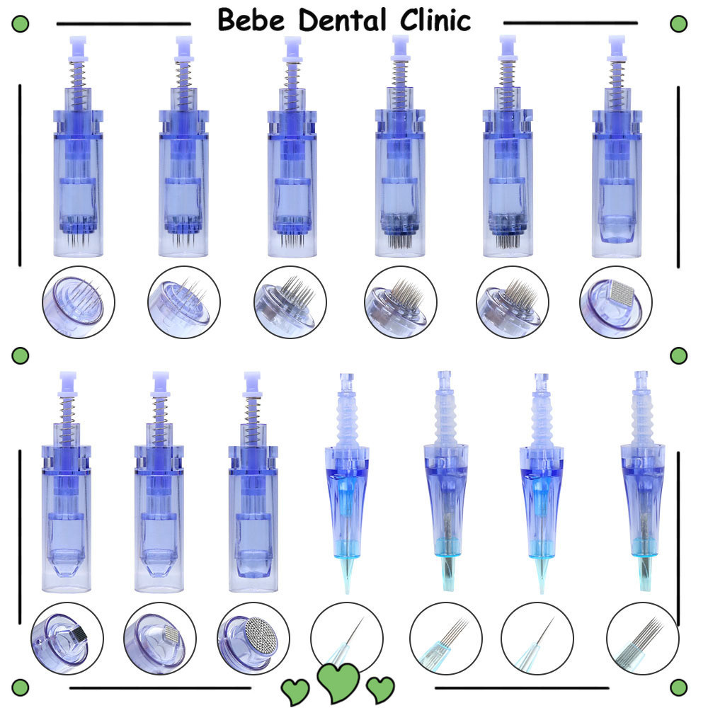 50pcsDr Pen A1 Bayone`t Needles Cartridges Blue Micro Needle ...