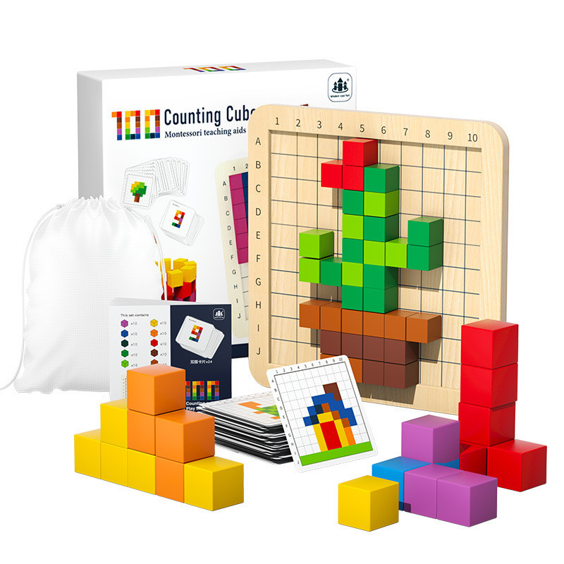 Montessori 100 Counting Cubes Pixel Art Set | Shopee Philippines
