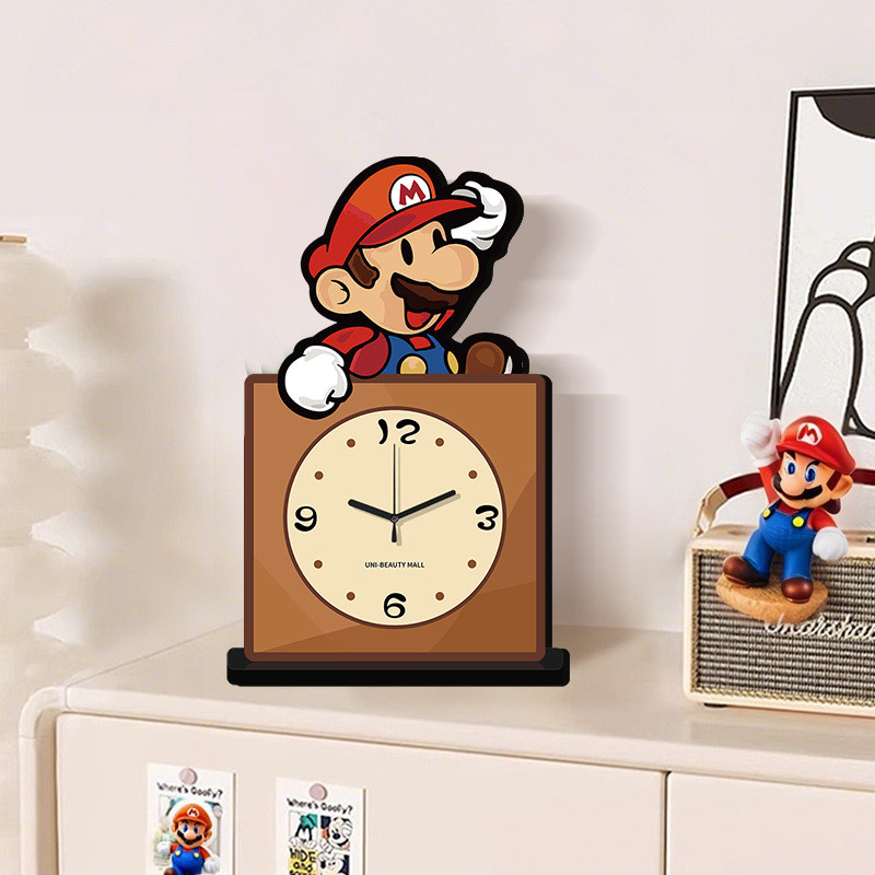 Cartoon Cartoon Mario Desktop Clock Pendulum Desktop Desk Clock 2025 ...