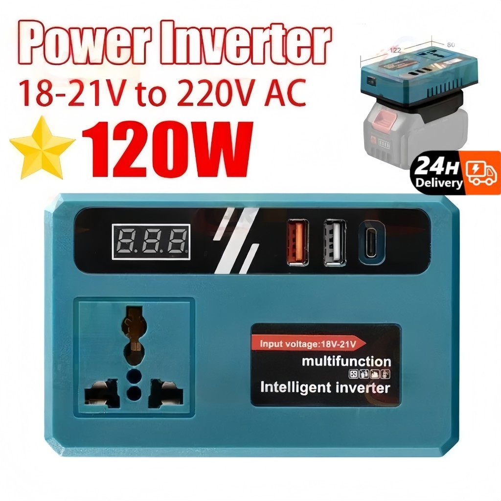 120W Power Inverter DC 18V-21V To 220V for Home Application Inverter ...