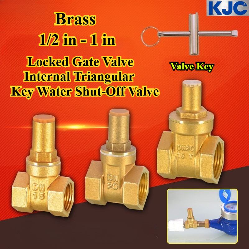 [KJC-HY] Brass, Locked Gate Valve, Internal Triangular Key Water Shut ...