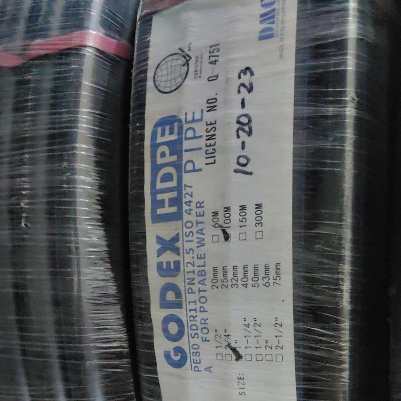 COD SDR-11 HDPE black Blue Pipe size:1 Waterline & Farm Garden Hose ...