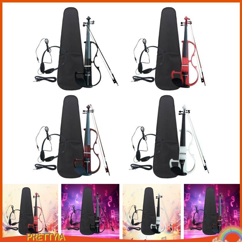 [PrettyiaPH] Full Size Electric Violin Set 4/ Wood Silent Fiddle with ...