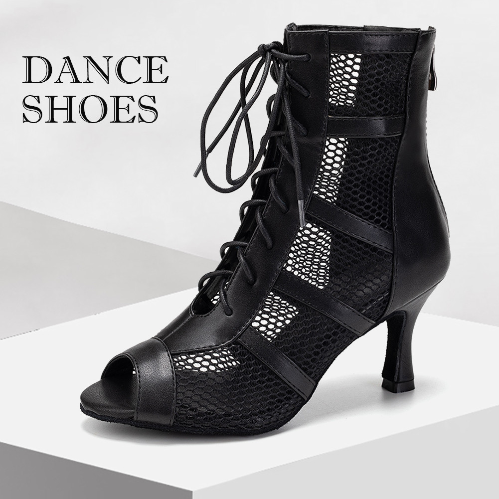 Sexy Women Modern bd Competition Boots Mesh Jazz Boots Soft Sole ...