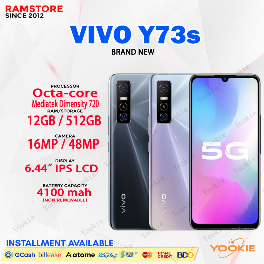 Y73s 5G Android Smartphone Original 12GB RAM + 512GB Storage 6.44" 90Hz 4K AMOLED Full HD ...
