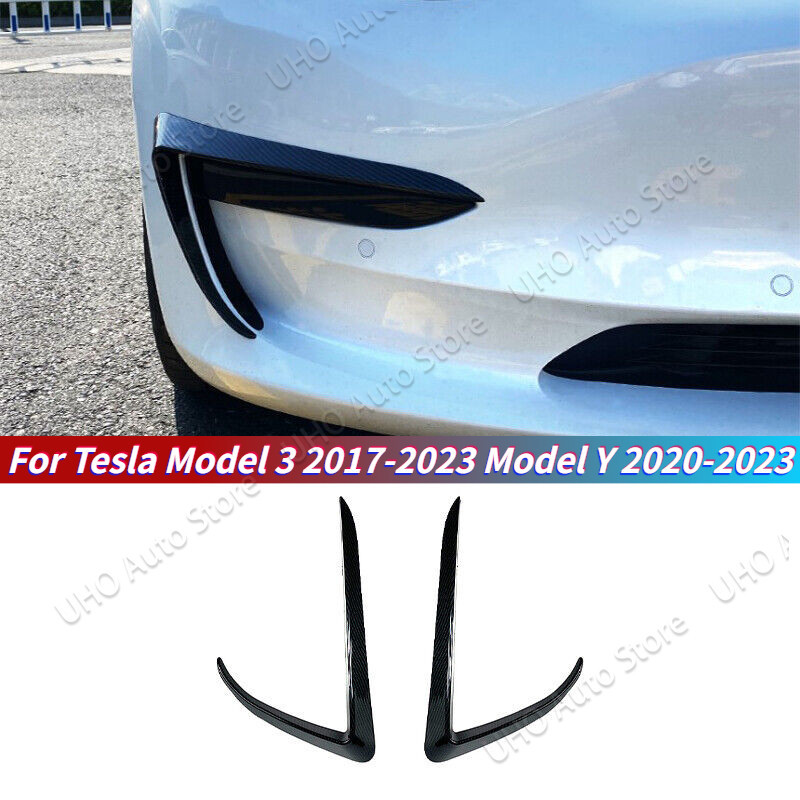 Car Front Bumper Canard Trim For Tesla Model 3 Model Y 2017-2023 ...