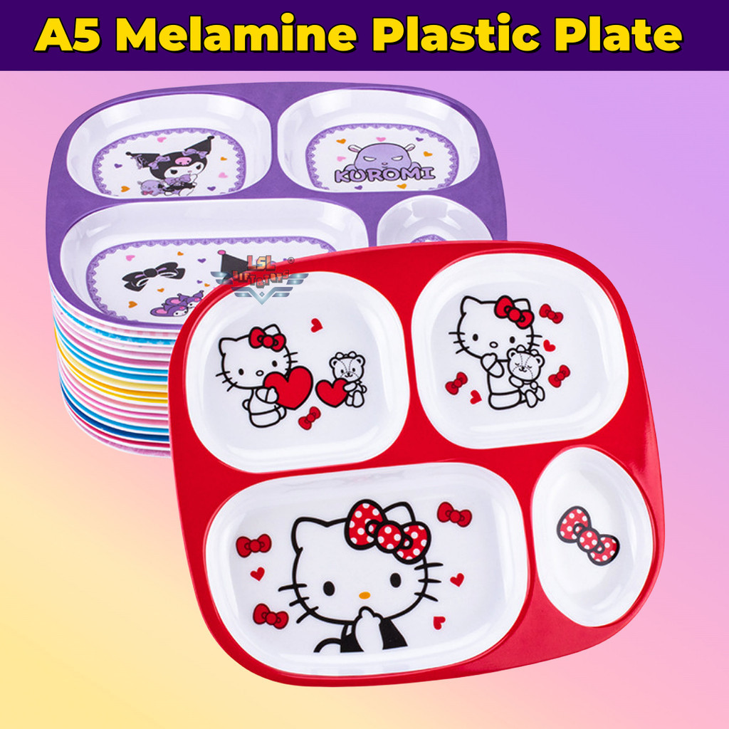 [H-339] LSL Melamine Plastic Plate Assorted Cartoon Hello Kitty Melody ...