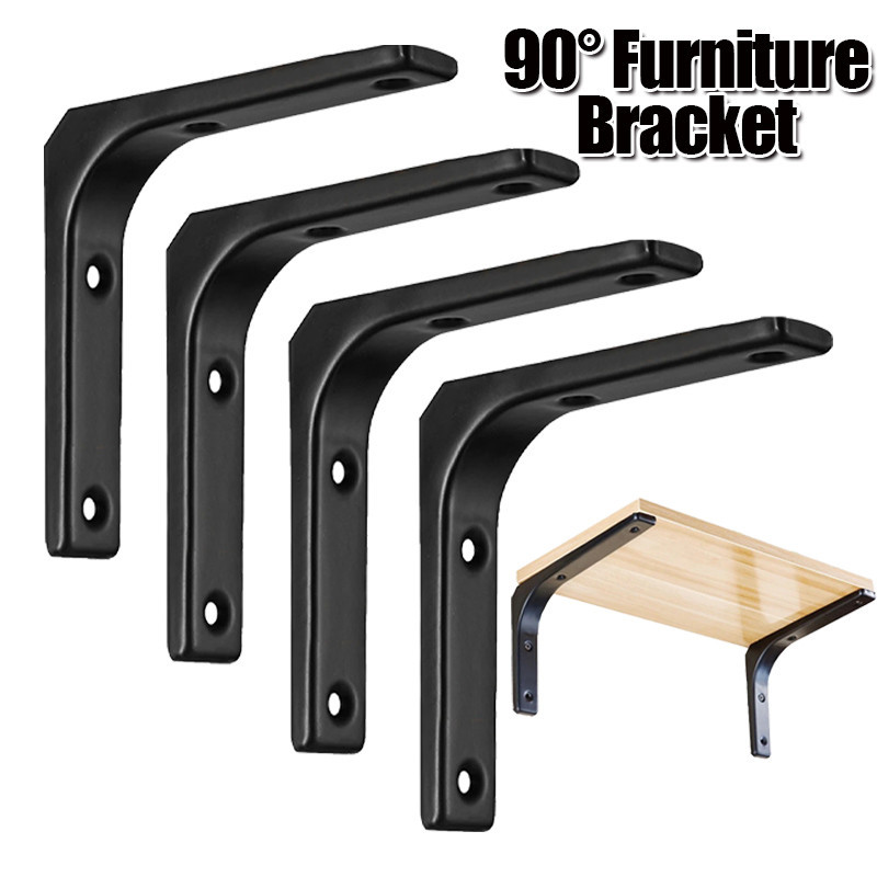 2/6/10Pcs Black 90° Shelf Supporting Brackets/L-shaped Stainless Steel ...
