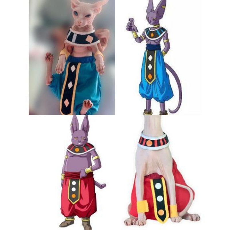 Sphinx Hairless Cat Clothes Dragon Ball God of Destruction Beerus Adult ...