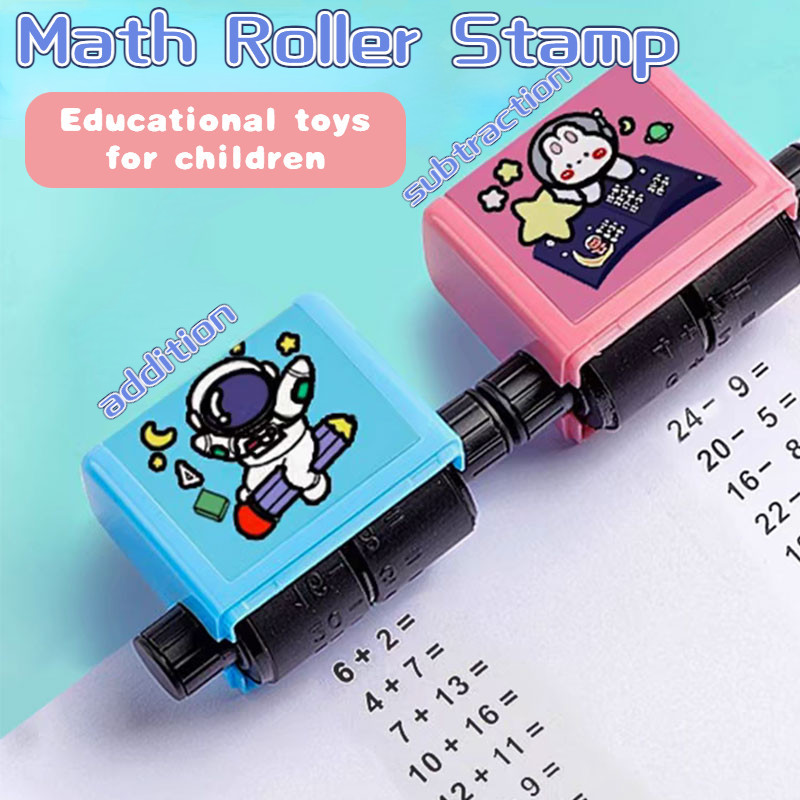 【COD】Math Roller Stamp Subtraction Addition Kids Math Practice Rolling ...