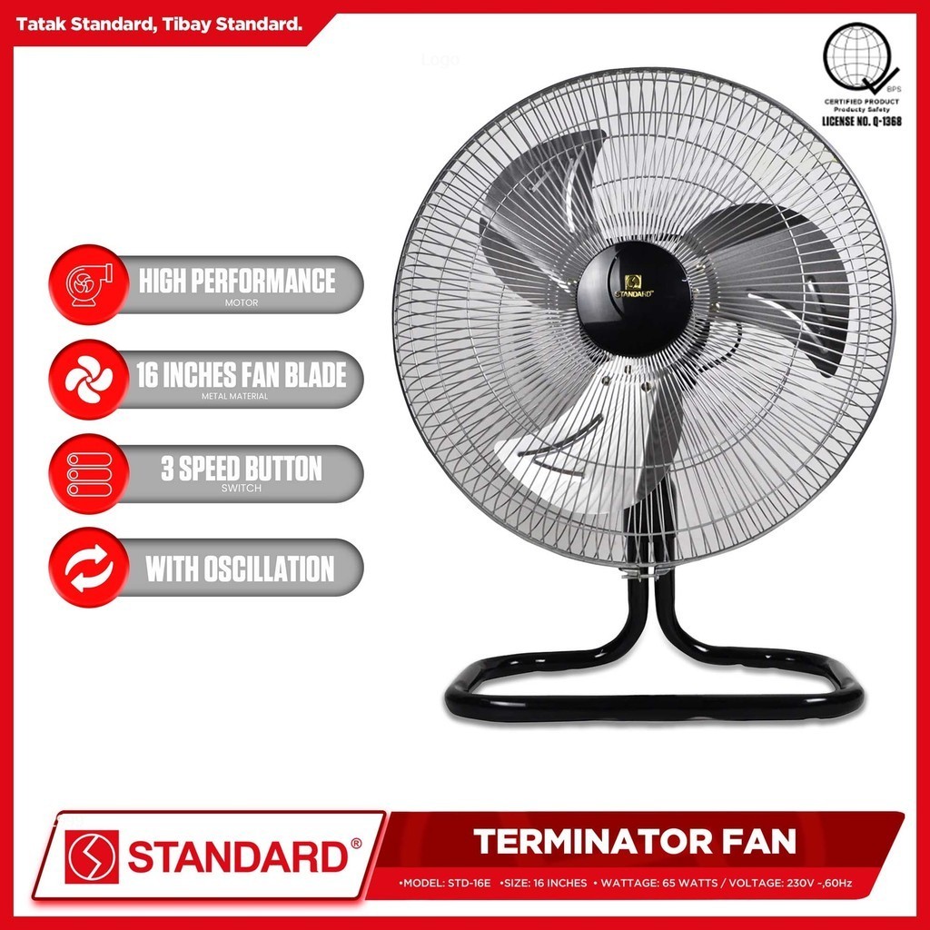Standard Terminator Electric Fan 16 inches Metal Blade - Gold Mind ...