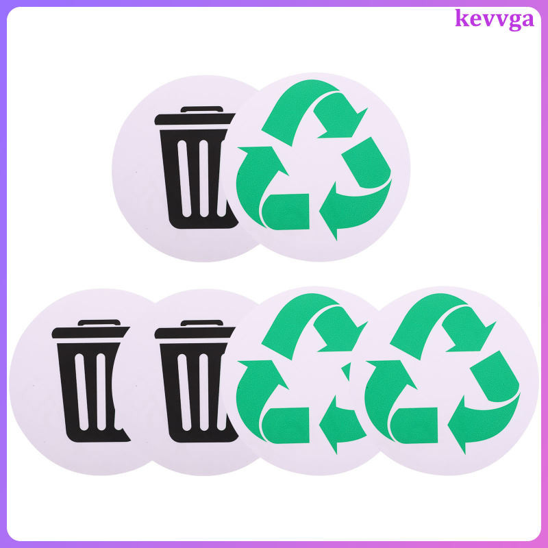 Round Labels Recycle Sign Sticker Garbage Sorting Stickers Waste Decals ...