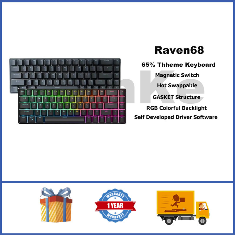 Wolf Fact Raven68 Magnetic Keyboard 65% RGB Magnetic Switch Keyboard ...