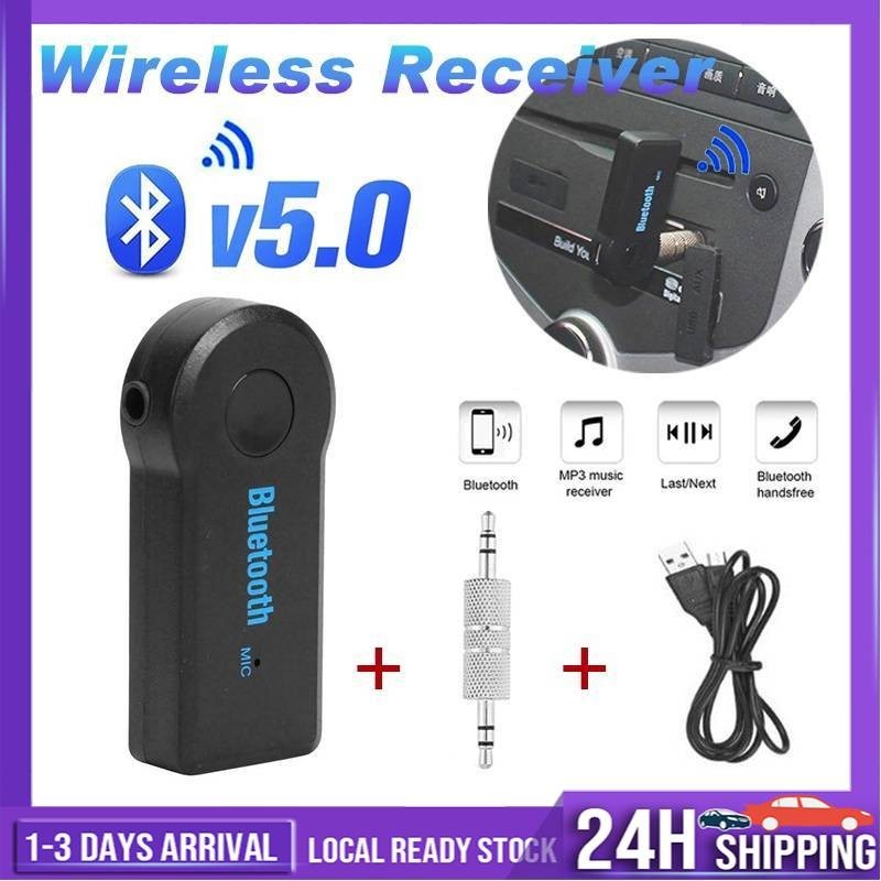 Bluetooth Car Audio Receiver 3.5mm 5.0 Bluetooth Adapter Car Kit Music ...