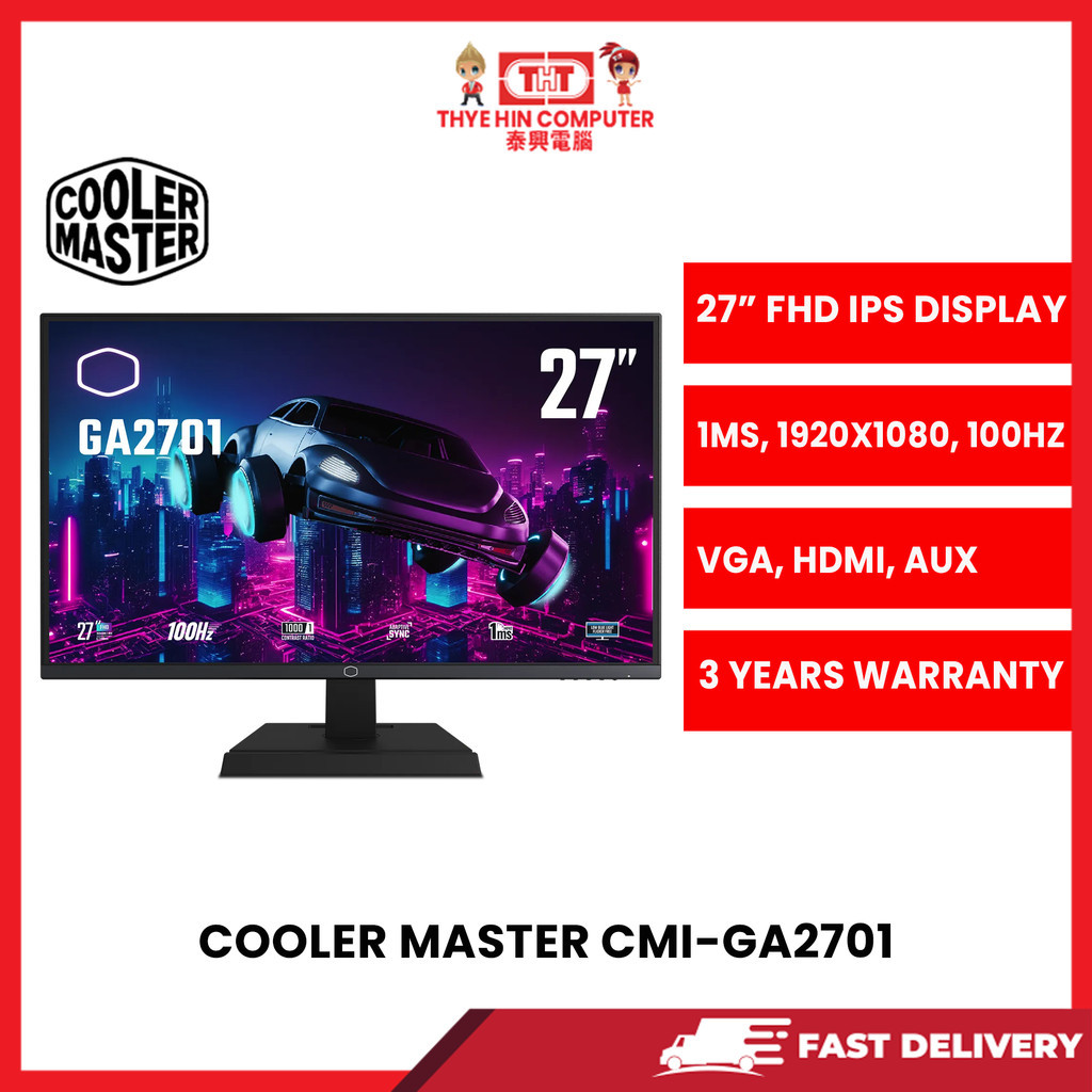 COOLER MASTER CM-GA2701 27'' FHD IPS, 100HZ, 1MS, GAMING MONITOR ...