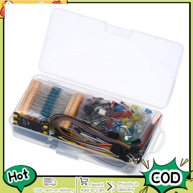 Electronics Component Basic Starter Kit With 830 Tie-points Breadboard ...