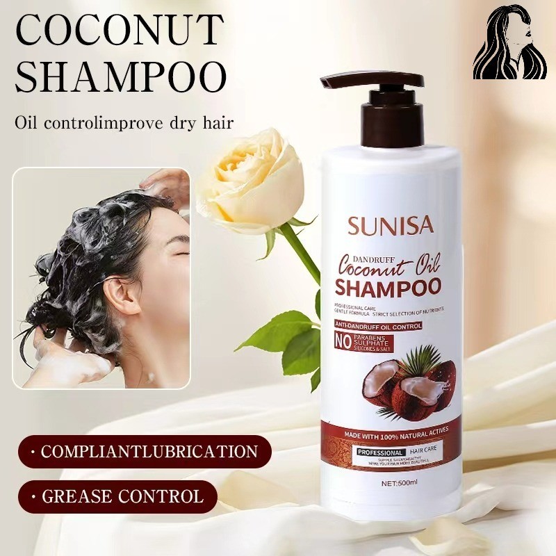 SUNISA Hair Shampoo Coconut Oil Shampoo 500ml Hair Anti Dandruff ...