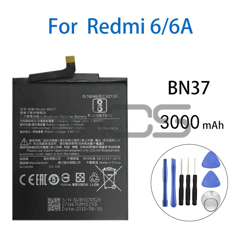 For Xiaomi Redmi 6/6A BN37 Replacement Battery 3000 mAh Mobile Phone ...