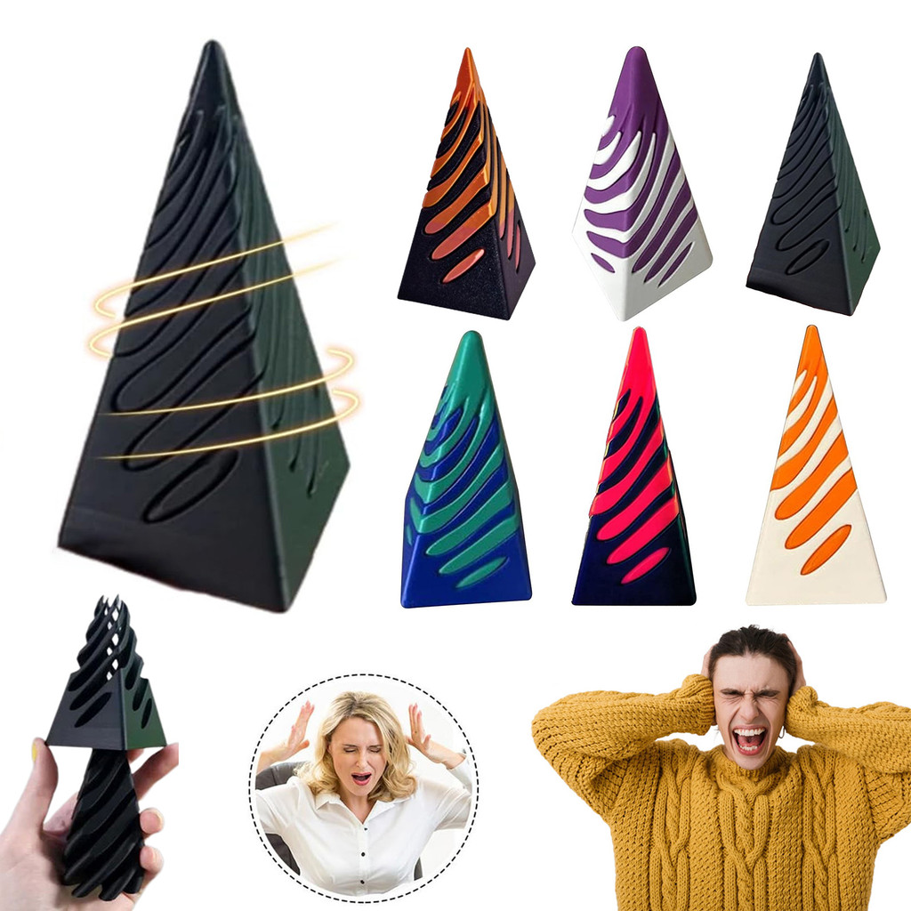 END-Impossible Pyramid Passthrough Sculpture 3D Printed Spiral Cone Toy ...