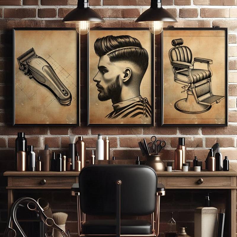 Barber Print Barbers Shop Posters Haircut Wall Art Hairdresser Artwork ...