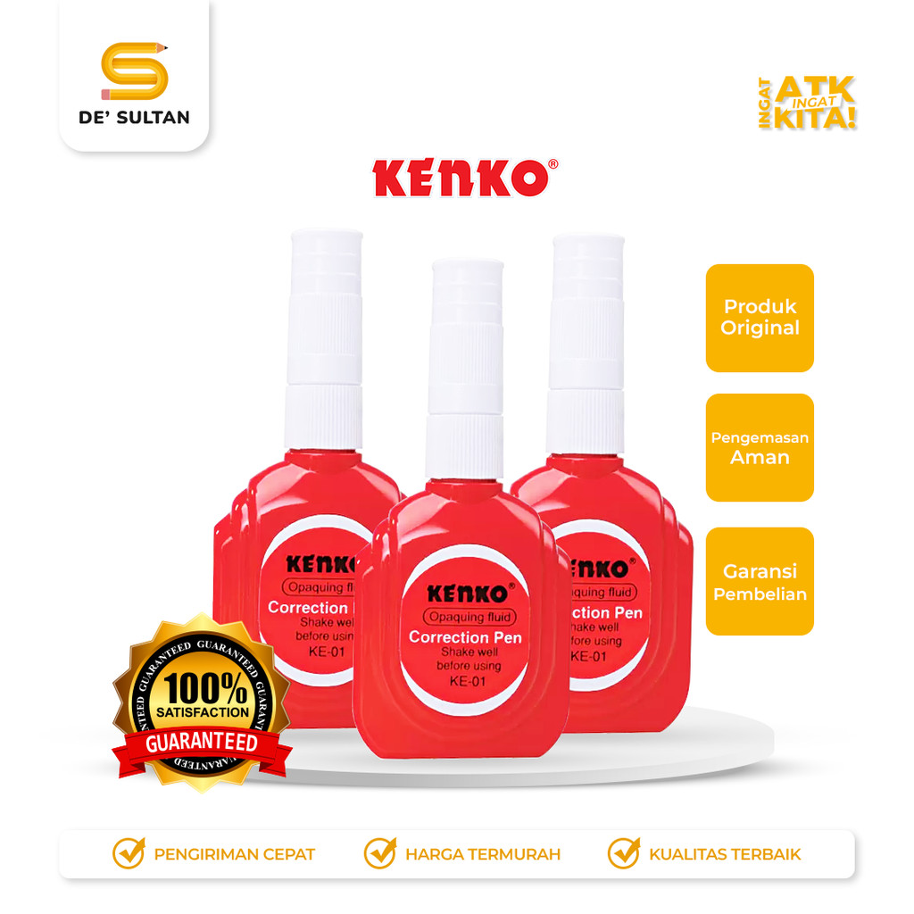 MERAH KENKO TYPE-X RED / CORRECTION PEN KE-01 (1PC) | Shopee Philippines
