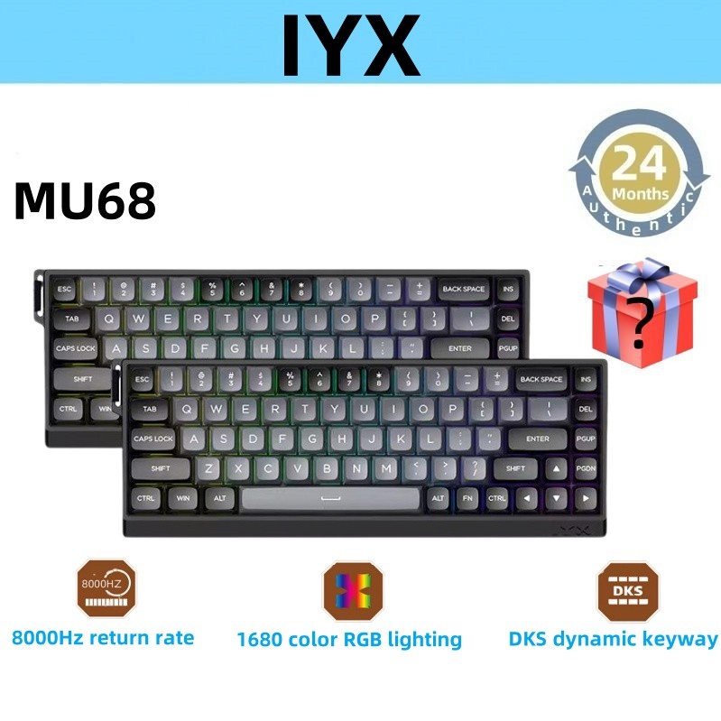 IYX MU68 all-aluminum Esports Magnetic platinum switch keyboard RT mode ...