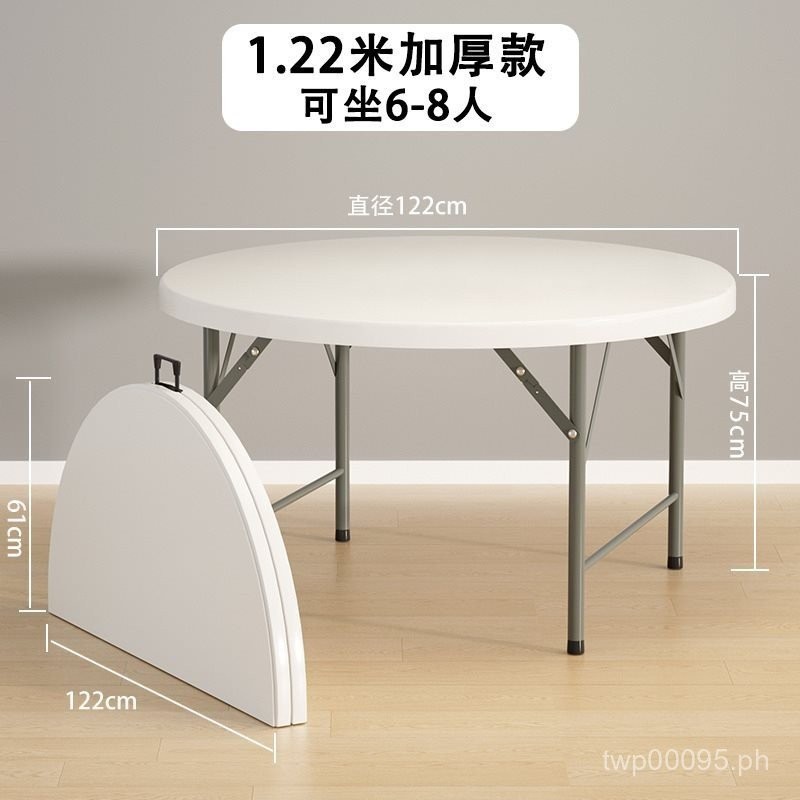 Foldable round Table Dining Table Household Simple round Plastic Large ...