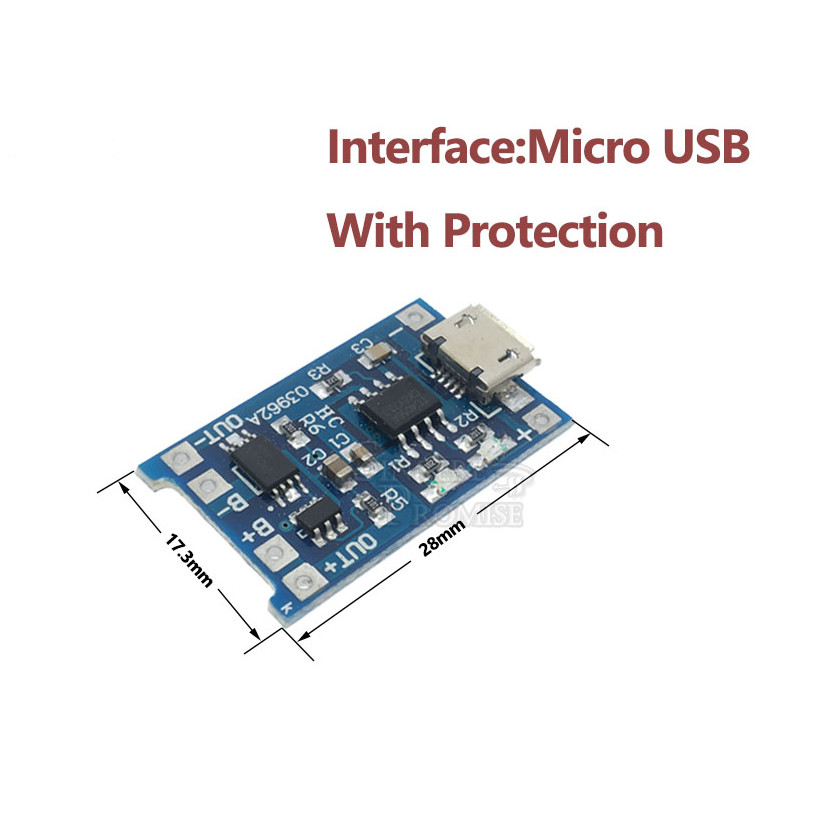 5V Micro USB 1A 18650 Lithium Charging Board With Protection Charger ...