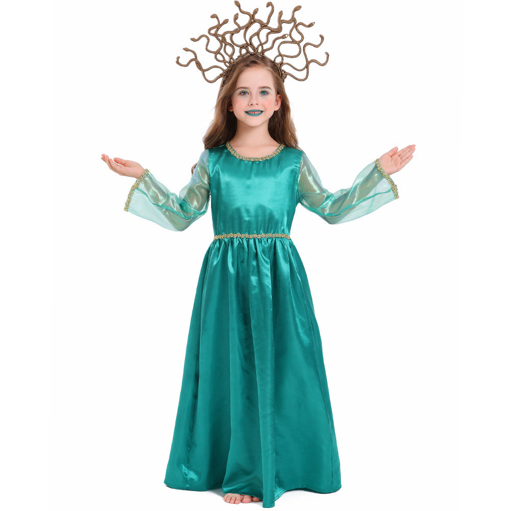 Halloween Children's Costume Greek Mythology Cyan Goer Gongmei Dusa ...