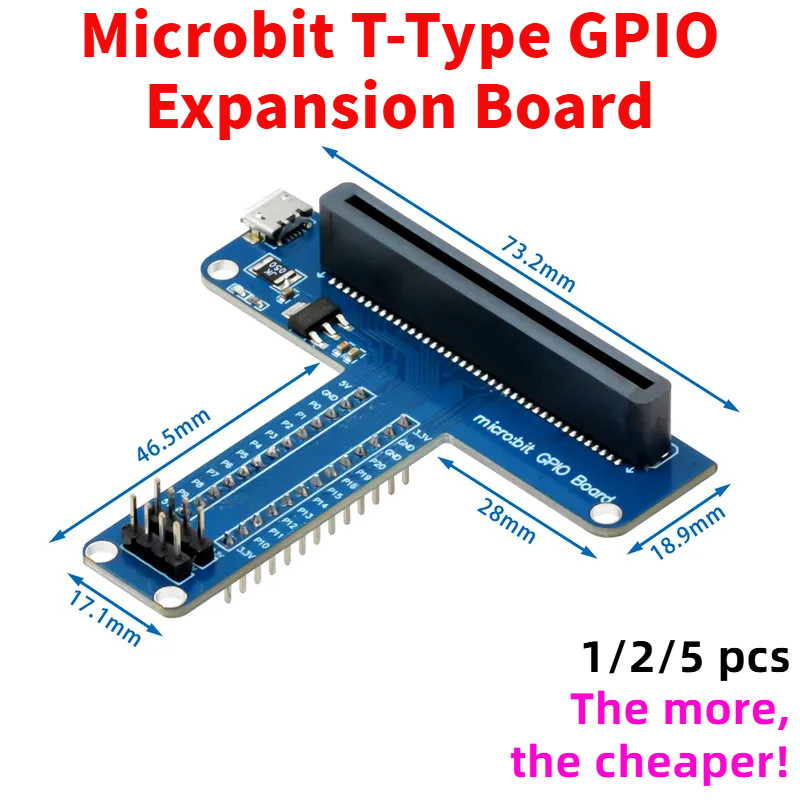 1/2/5pcs Microbit T-Type GPIO Expansion Board Microbit V1.5 V2 V2.2 Development Board Interface ...