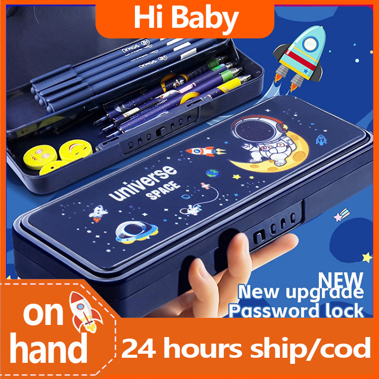 Astronaut Pencil Case For Kids Combination Lock Waterproof Pencil Box ...