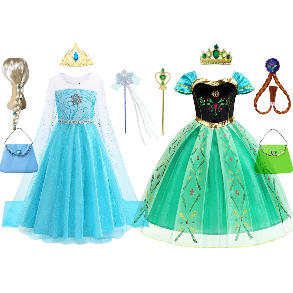 Frozen Elsa Anna Princess Dress Halloween Costume Girl Fancy Birthday ...
