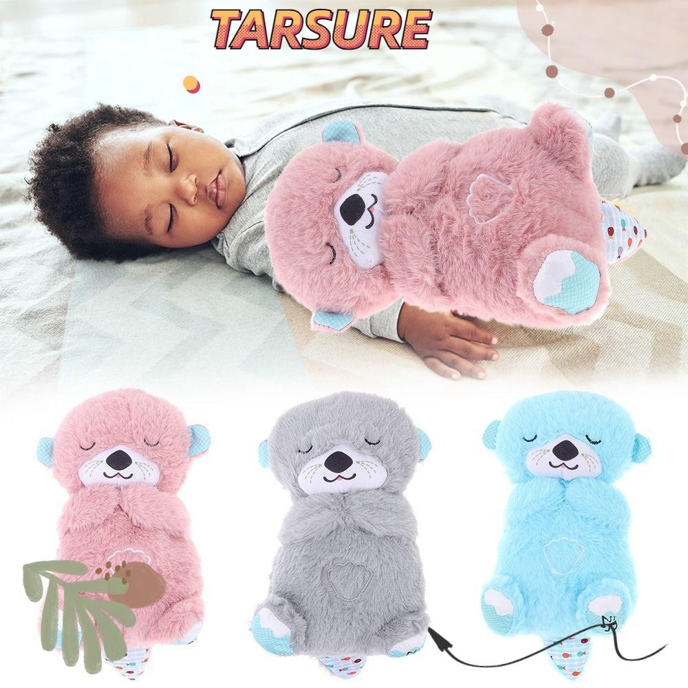TARSURR Soothing Sleeping Otter Toy, Plush Baby Rattle and Teething Toy ...