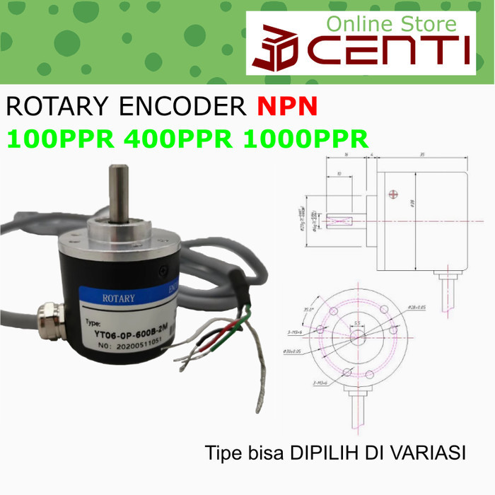 Rotary Encoder 5V 24V 100 400 1000 Pulses Per Rotation PPR Encoder | Shopee Philippines
