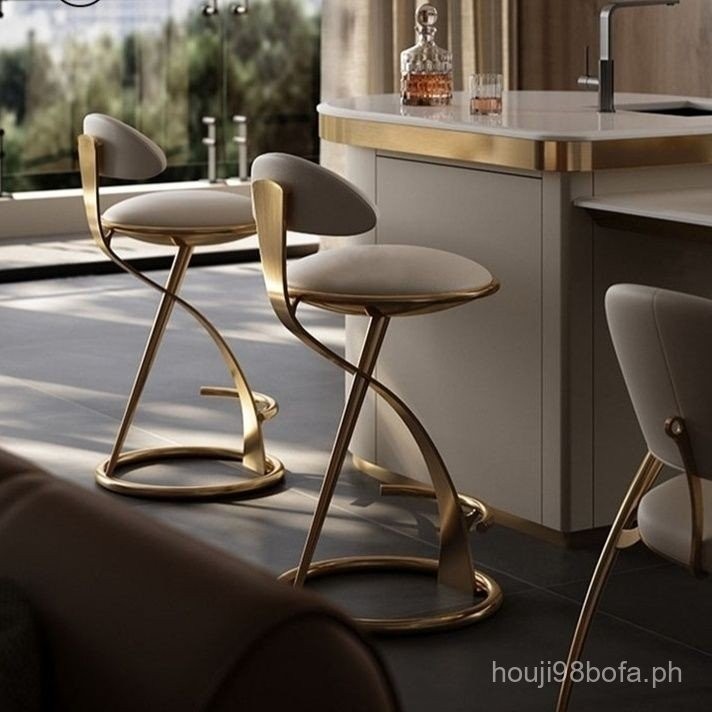 gy$Light Luxury Italian Style Bar Stool Simple High Chair Nordic Bar ...