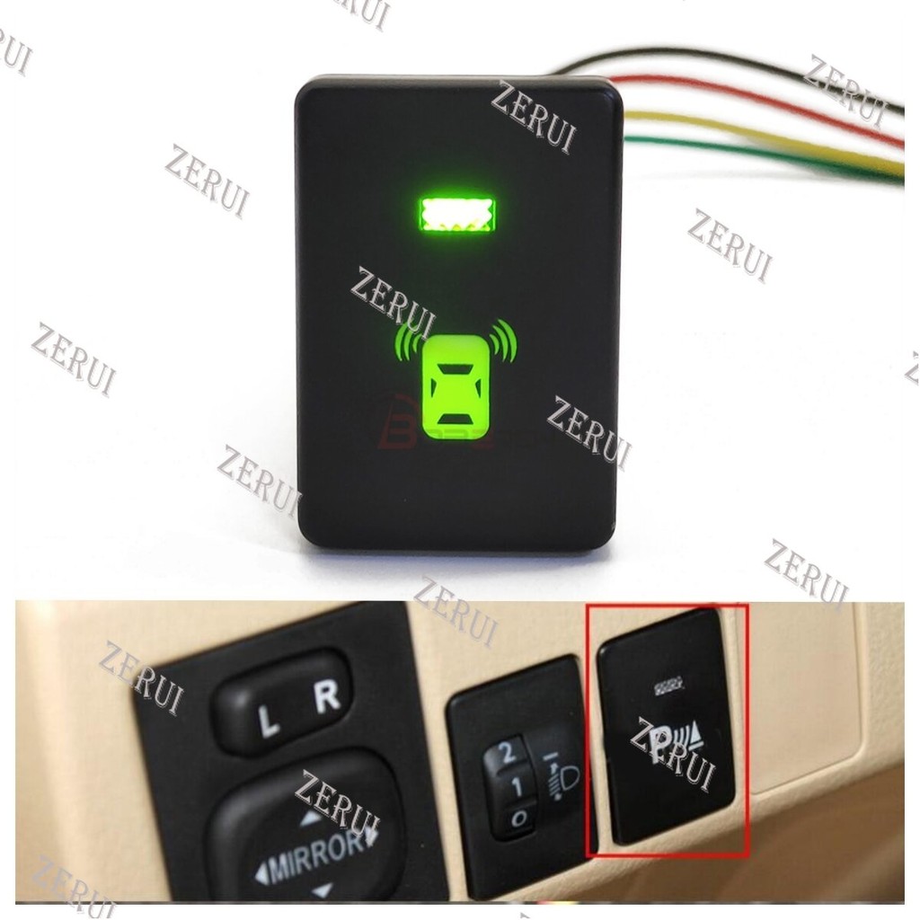 ZR For Green Light Car Radar Parking Sensor Button Switch with ...