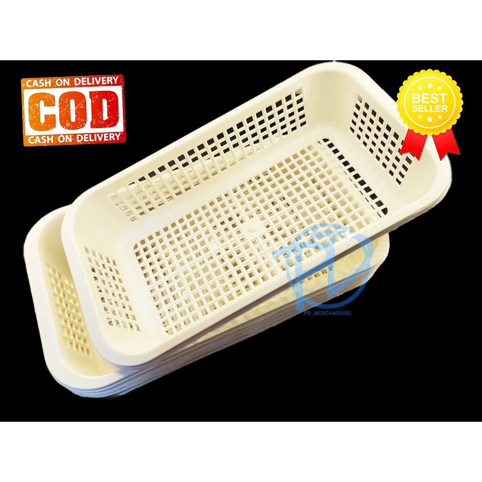 COD PD Aesthetic White Basket Tray Medium Size Organizer Rectangle Home ...