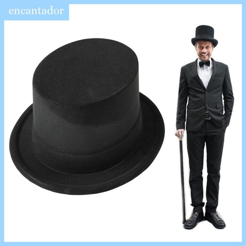 EC Roll Trim Top Hat Adult Stage Performances Dress Up Hat Flat Top ...
