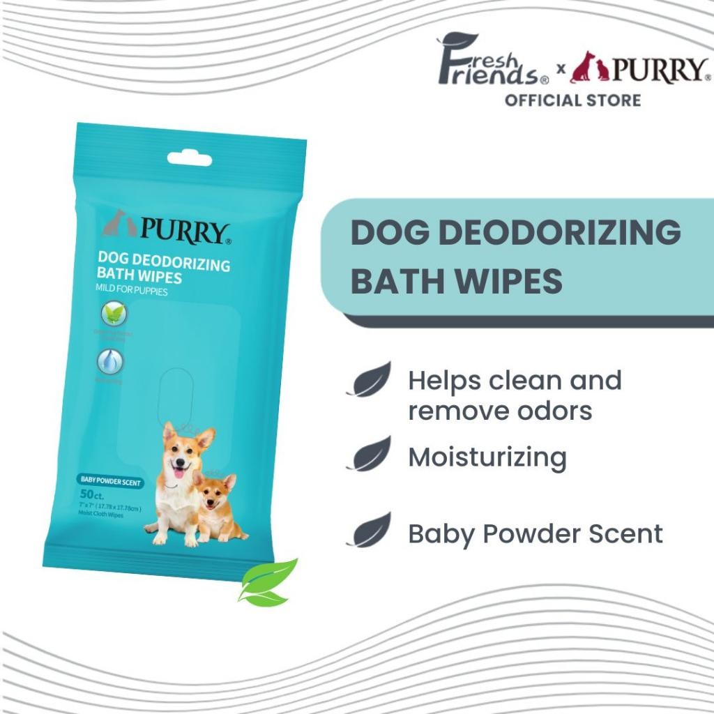 Fresh Friends Purry Mild Deodorizing Bath Wipes For Dogs And Puppies ...
