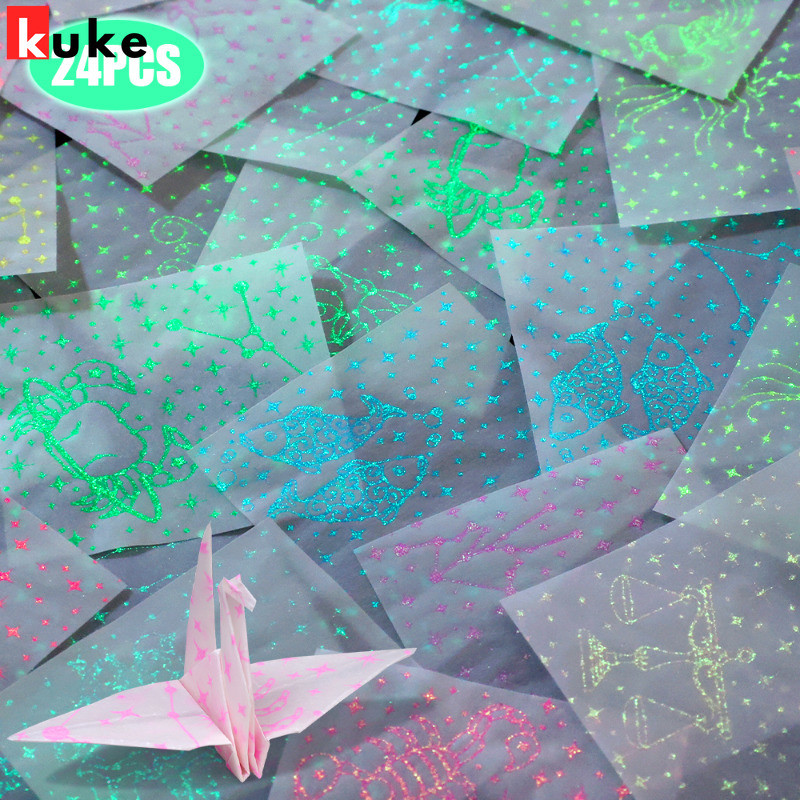 24Pcs Double Side Folding Coloring Paper - DIY Paper Crane Origami ...