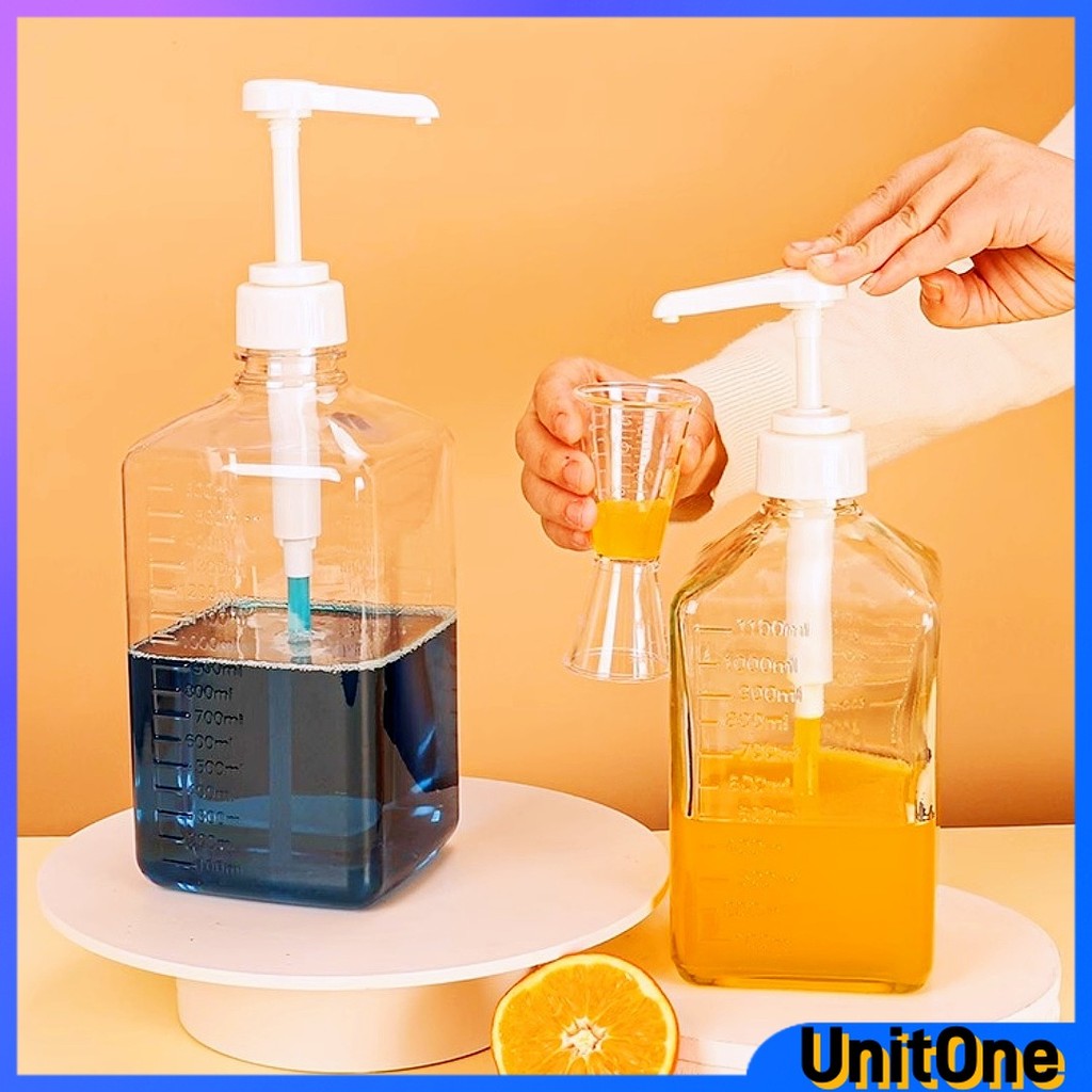 UOne Plastic Glass Syrup Container with Pump (10cc) - For Sugar Syrup ...