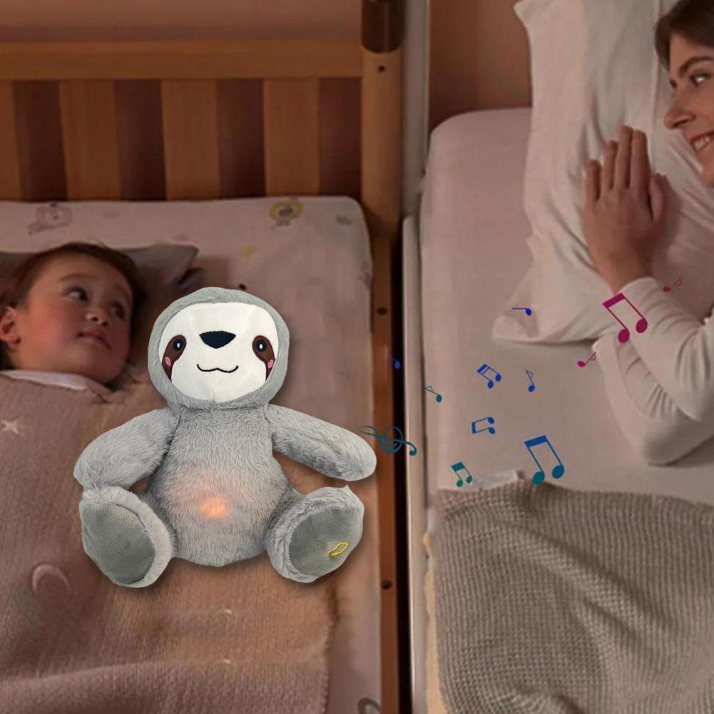 Cute Breathing Plush Ottor Sloth Plush Toy Baby Soothing Sleep And ...