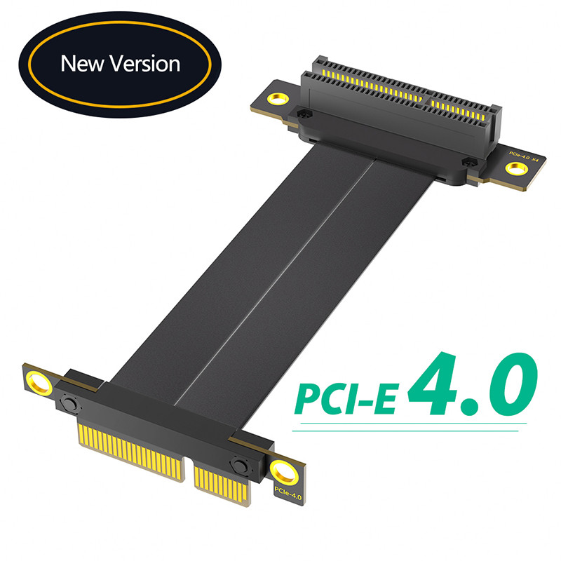 10CM PCI-E4.0 X4 Riser Cable Dual 90 Degree PCIe Gen4 4X to 4X ...