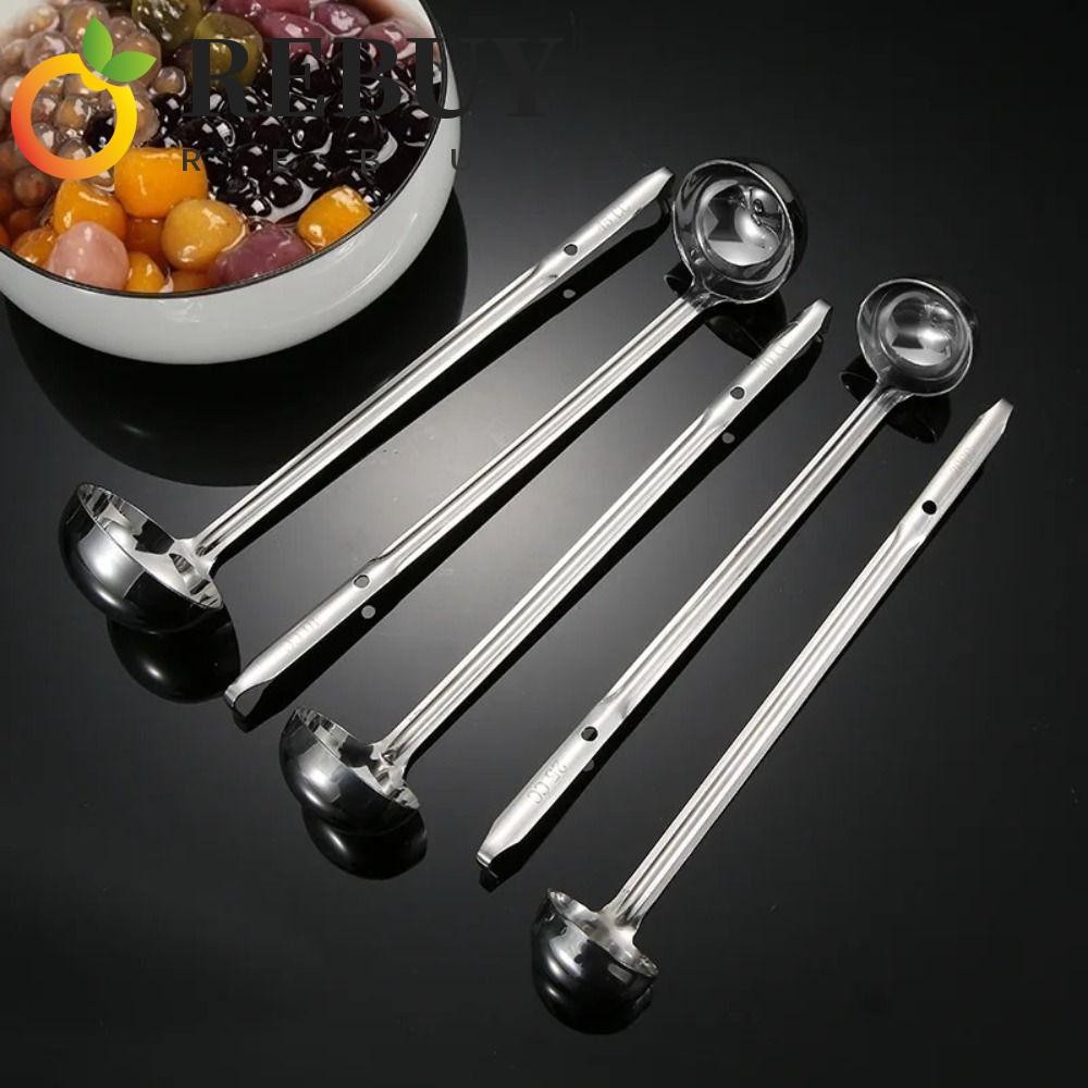 REBUY Ramen Spoon, Long Handle Stainless Steel Soup Ladle, Tablespoons ...