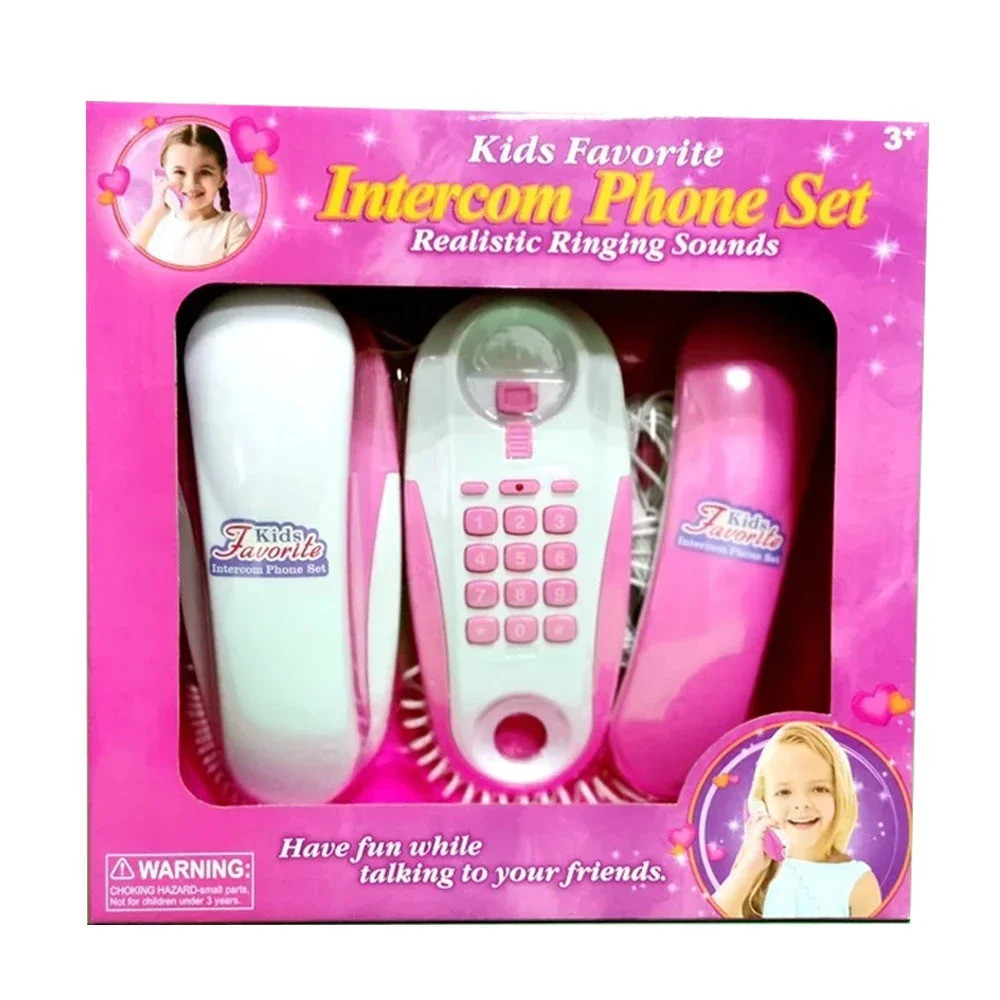 New Children Kids Pretend Play Intercom Phone Set Interactive Toy ...