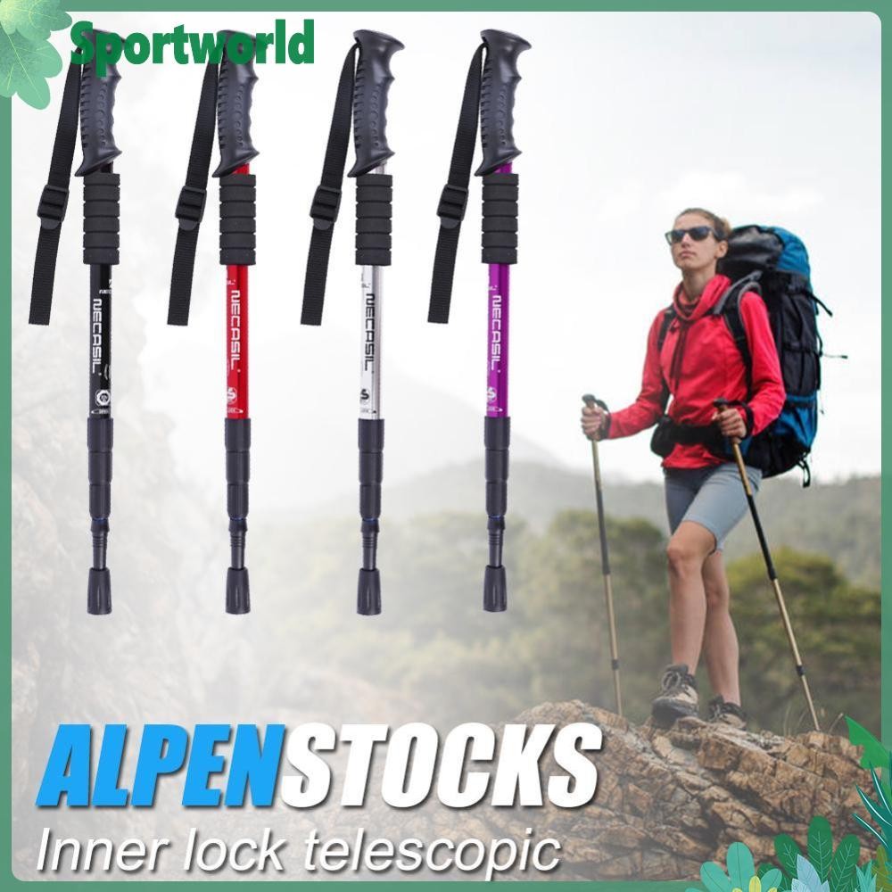 NECASIL Trekking Pole 4 Sections Stick Cane Crutch Aluminum Alloy ...